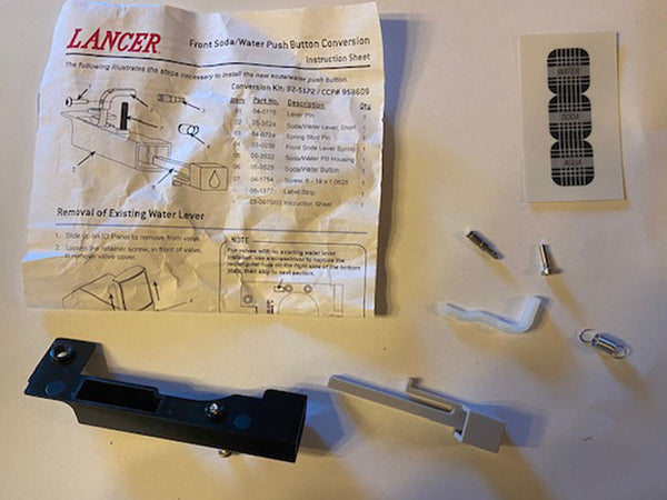 LEV VALVE PART, SODA/WATER PUSH LEVER KIT, 3.0 & 4.5 VALVE ...