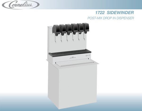 CORNELIUS 16 x 22 DROP IN SIDEWINDER DISPENSER 6 UF-1 VALVES, HI PERFO ...