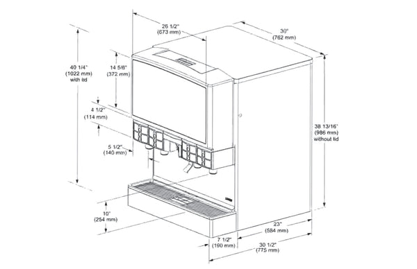 LANCER 30” WIDE 8-16 DRINK “FS” FLAVOR SELECT, ICE COMBO WITH FLAVOR S ...