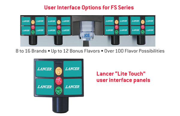 LANCER 30” WIDE 8-16 DRINK “FS” FLAVOR SELECT, ICE COMBO WITH FLAVOR S ...
