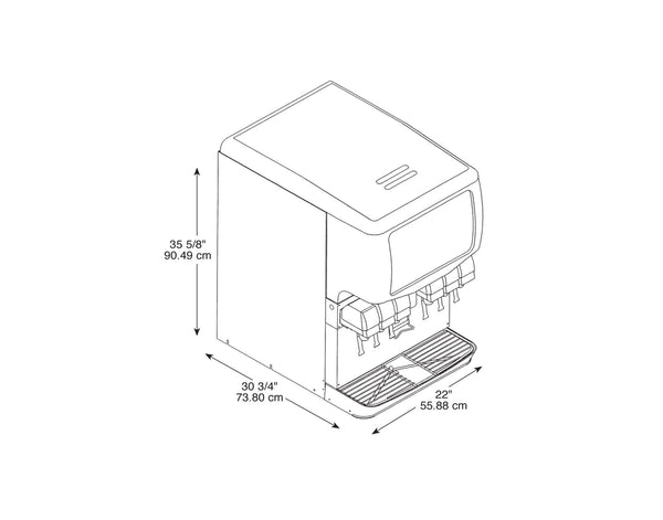 CORNELIUS 22” WIDE 6 DRINK ICE COMBO ENDURO-150 DISPENSER, SANITARY LE ...