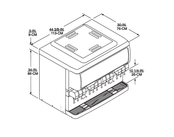 CORNELIUS 44 3/8” WIDE 12 DRINK ICE COMBO ENDURO-300 DISPENSER, SANITA ...