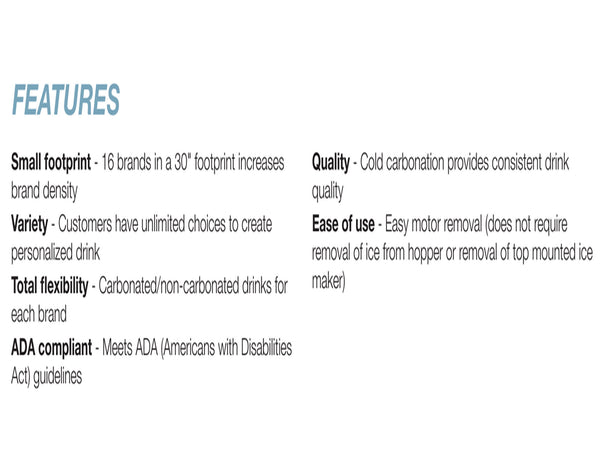 CORNELIUS 30” WIDE SPACE SAVER 16 DRINK ICE COMBO FLAVOR OVERLOAD & CA ...